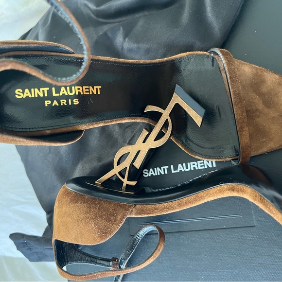 Yves Saint Laurent | Shoes | Ysl Opium Logo Heels 95 | Poshmark